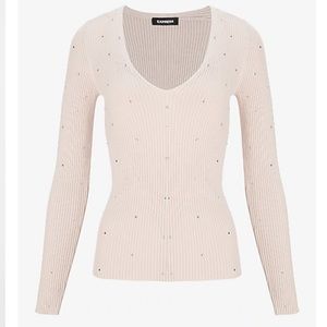 Express | Sweaters | Express Embellished Ribbed Sweater | Poshmark